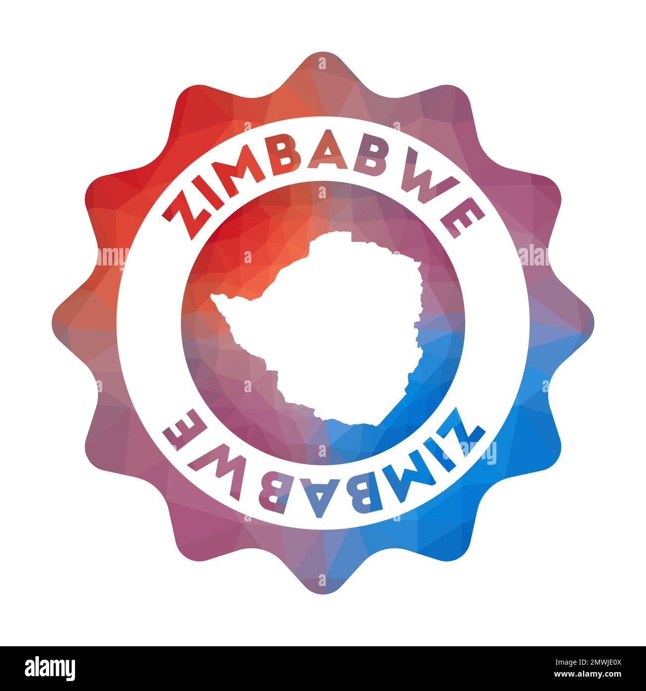 Zimbabwe low poly logo. Colorful gradient travel logo of the country in ...