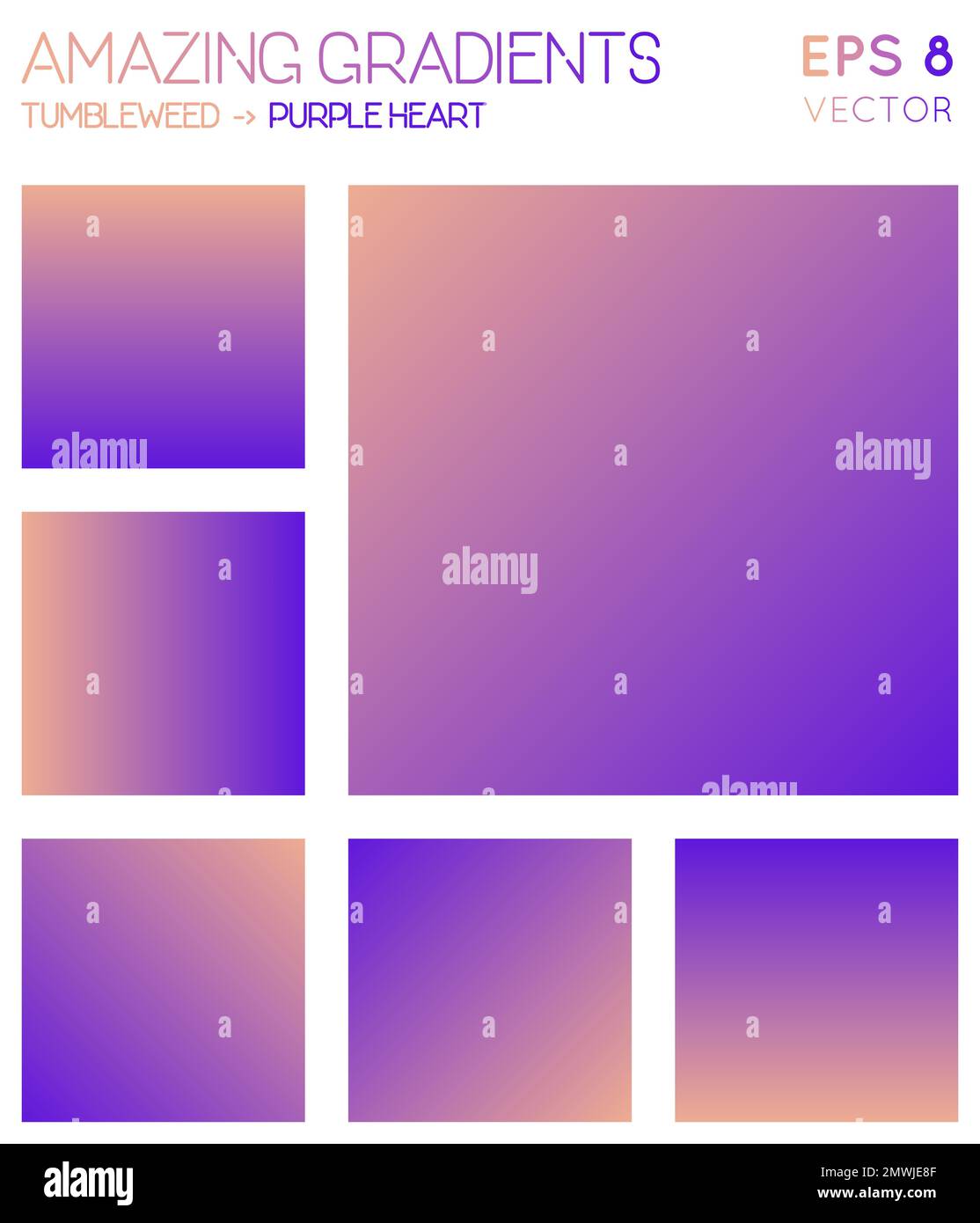 Colorful gradients in tumbleweed and purple heart color tones. Adorable gradient background ...