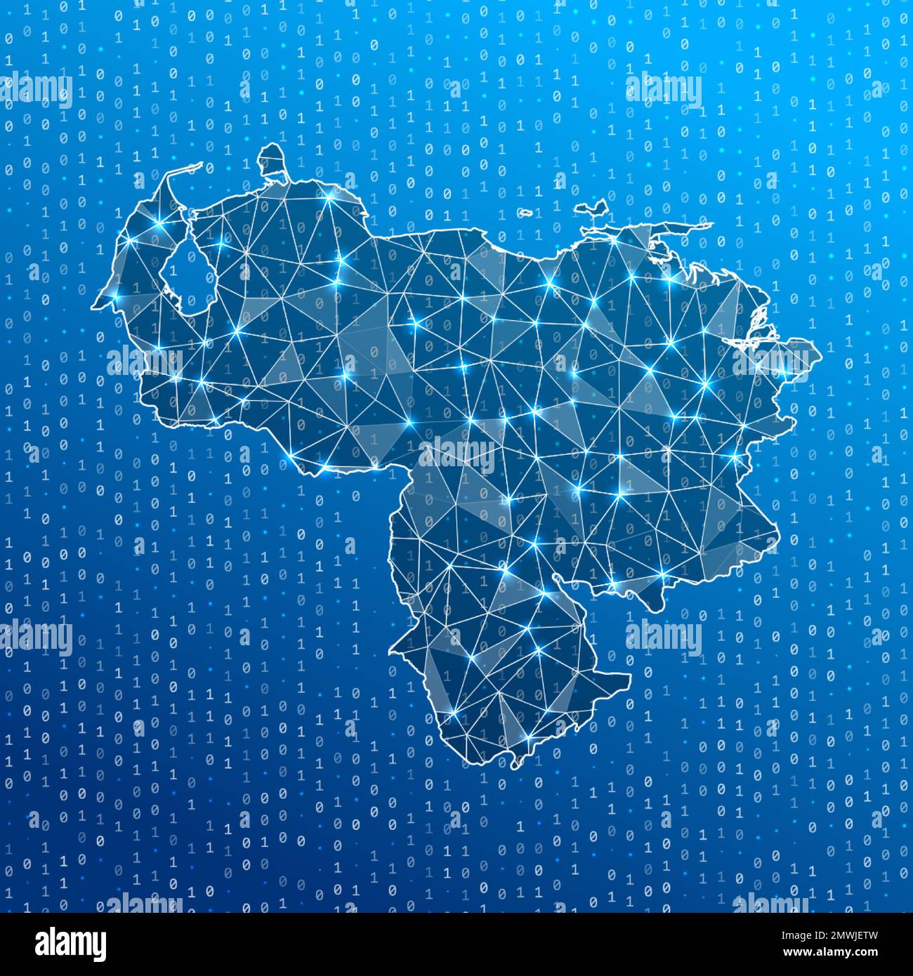 Network map of Venezuela. Country digital connections map. Technology ...