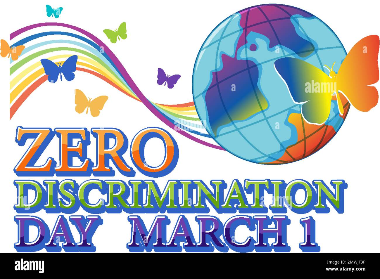 Zero discrimination day banner design illustration Stock Vector Image ...