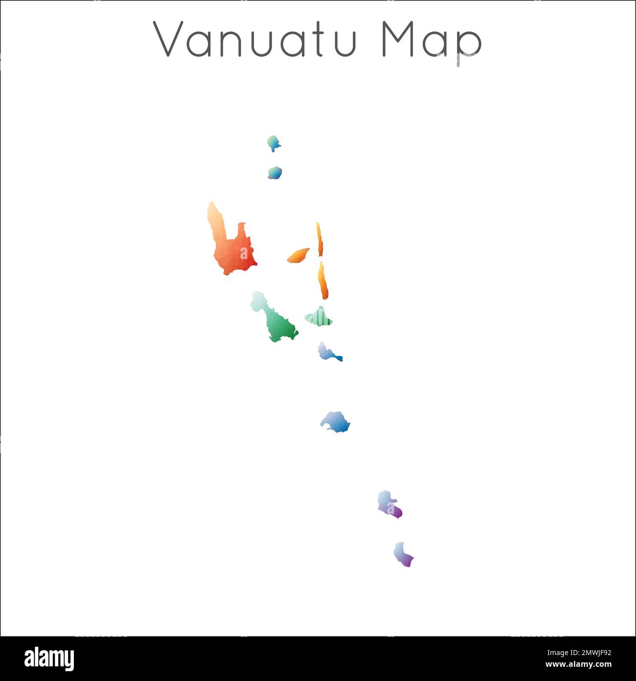 Low poly map of Vanuatu. Vanuatu geometric polygonal, mosaic style map ...