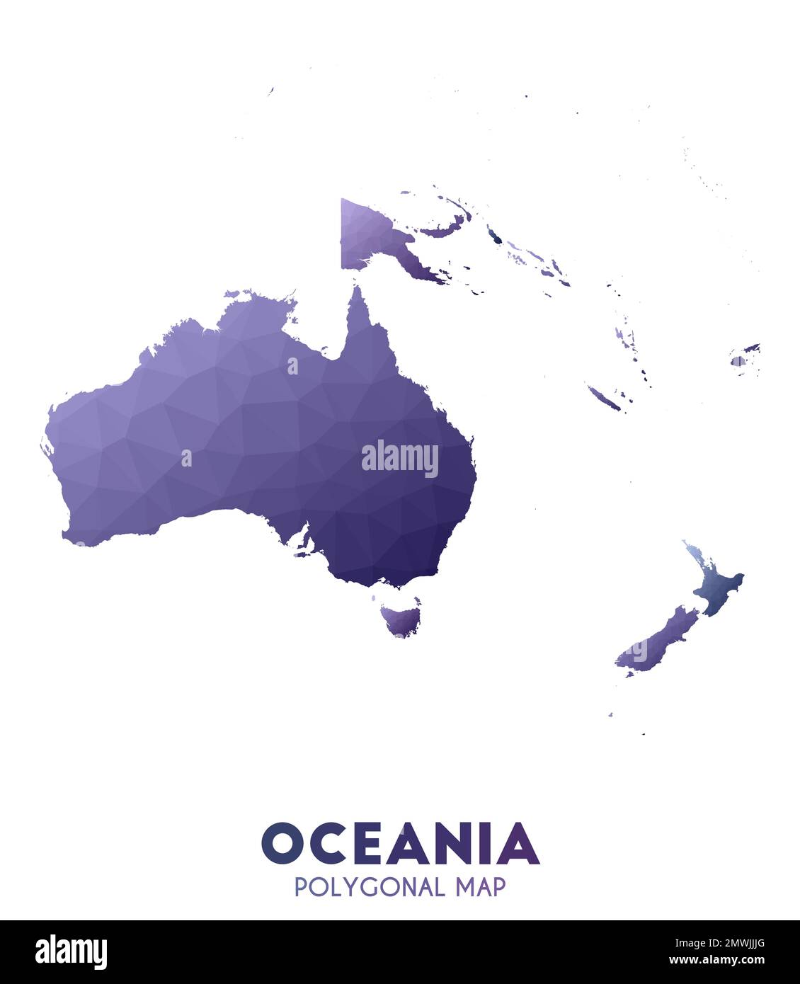 Oceania Map. Admirable low poly style continent map. Amusing vector ...