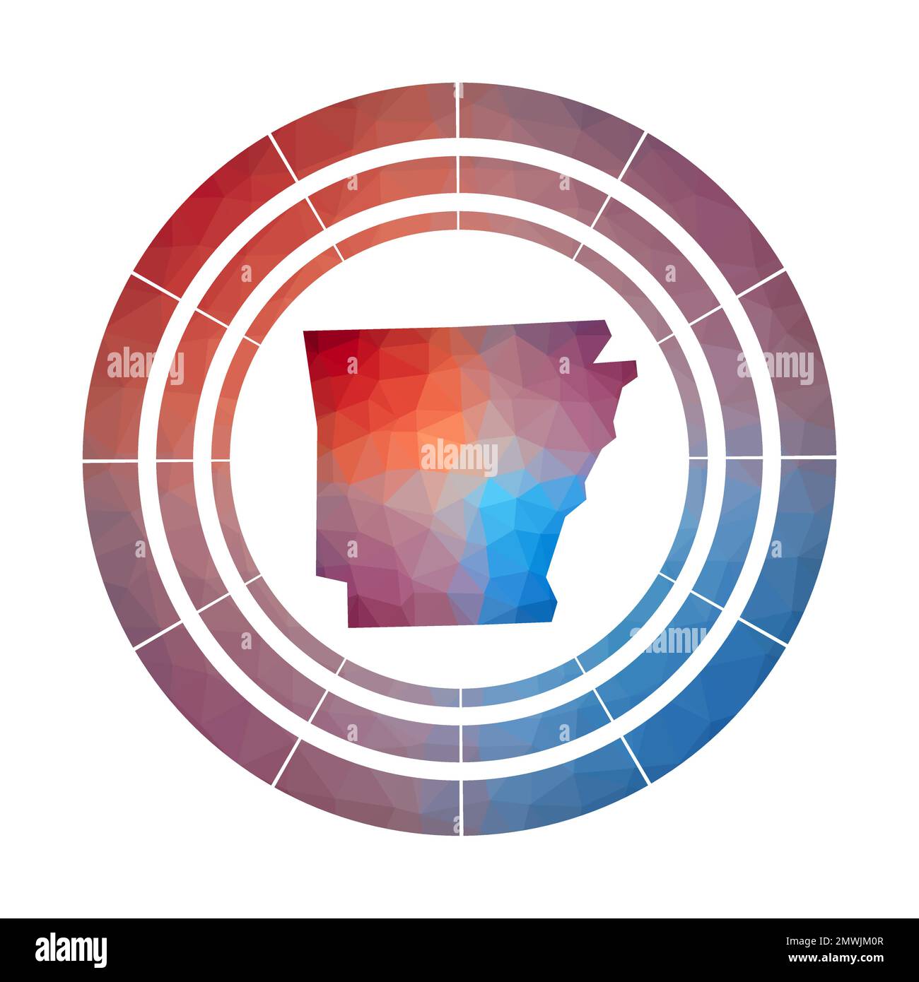 Arkansas badge. Bright gradient logo of US state in low poly style ...