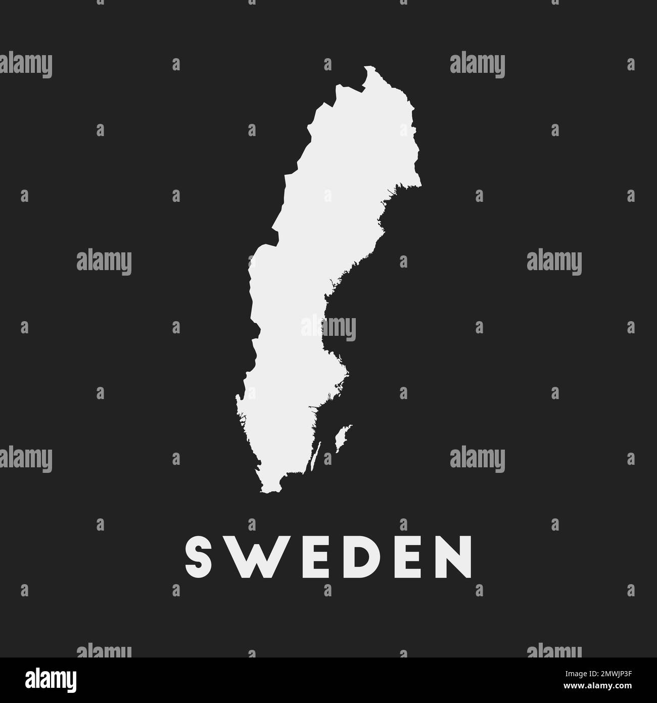 Sweden Icon Country Map On Dark Background Stylish Sweden Map With