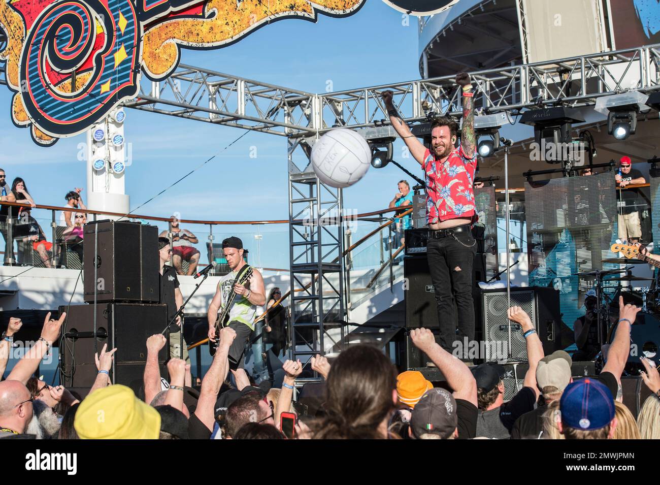 Chad Nicefield of Wilson performs on board the Carnival Victory during ...