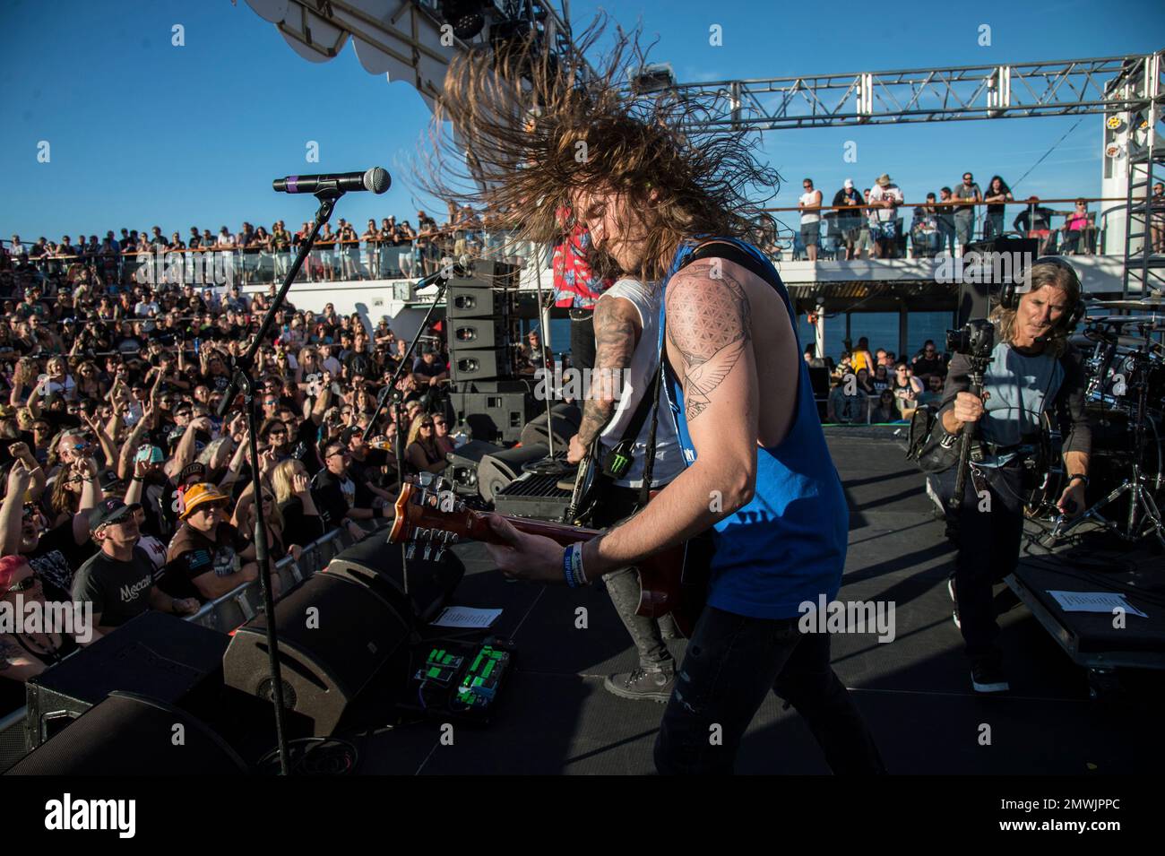Kyle Landry of Wilson performs on board the Carnival Victory during day ...