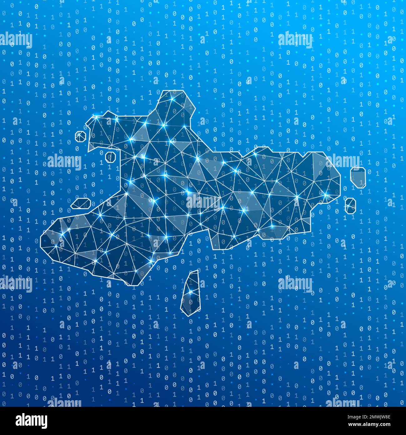 Network map of Union Island. Island digital connections map. Technology ...