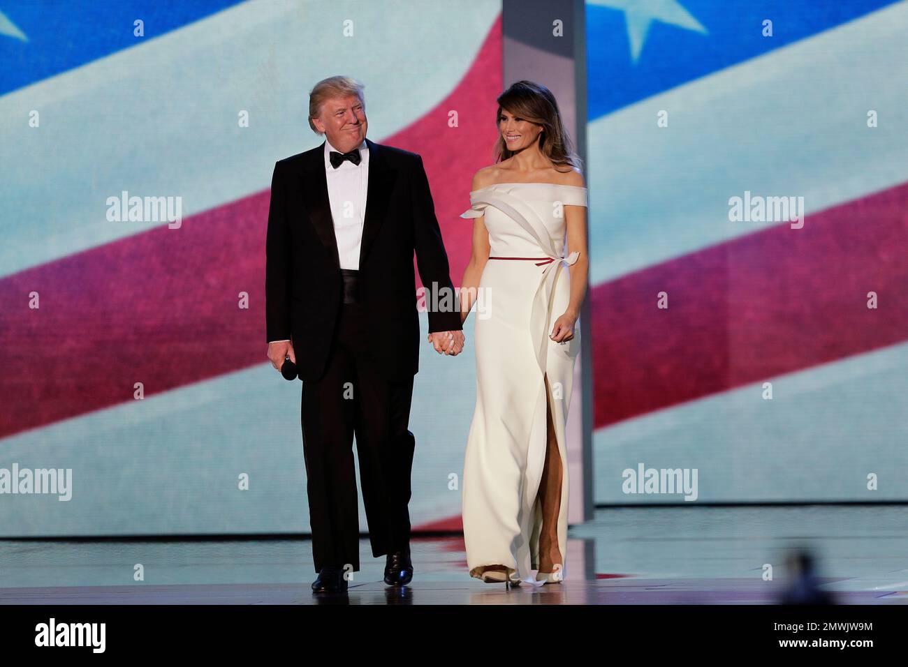 President Donald Trump arrives with first lady Melania at the Freedom ...