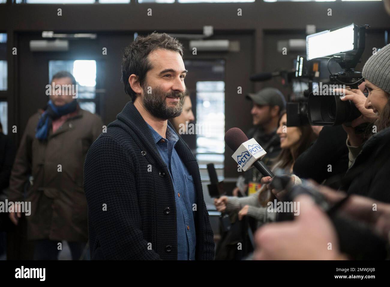Actor Jay Duplass speaks to reporters at the premiere of the film ...