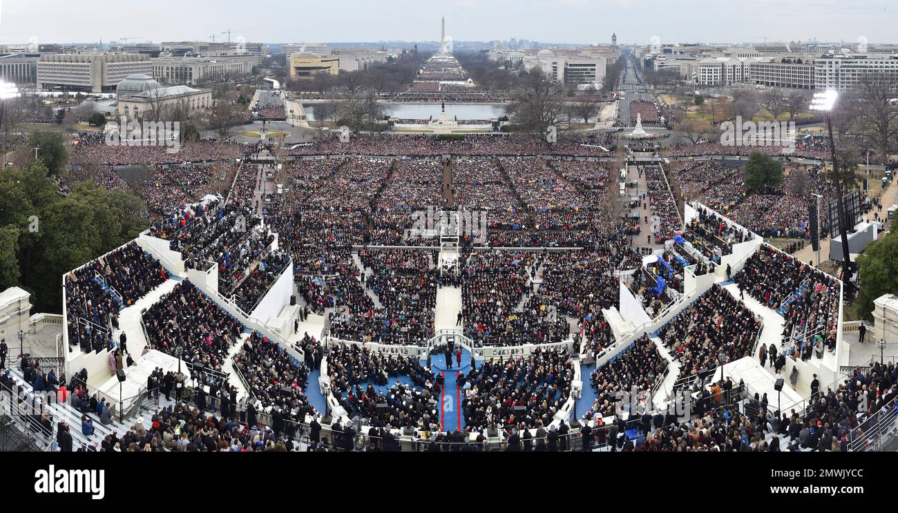 WASHINGTON, DC - JANUARY 20: Panoramic of President Donald Trump's ...