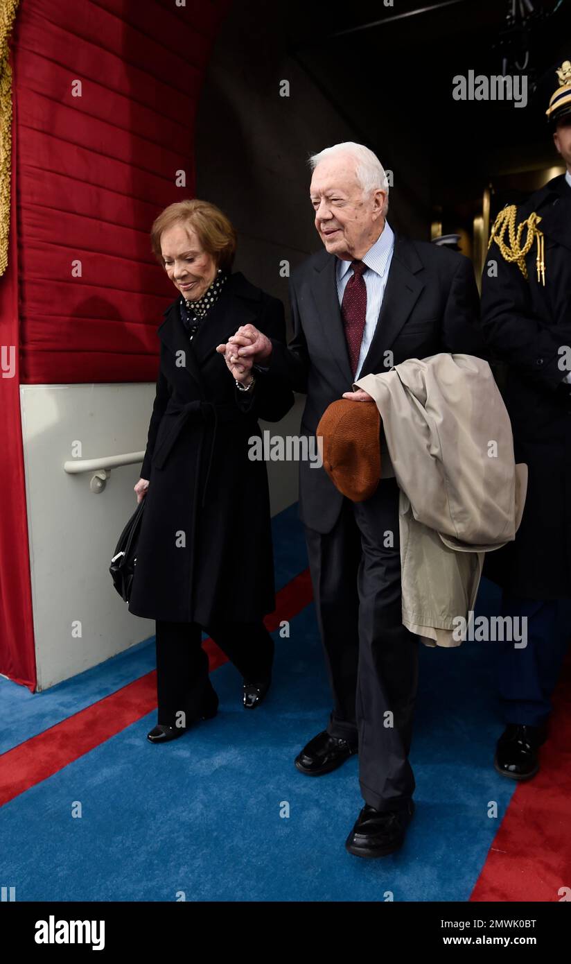 Former US President Jimmy Carter and First Lady Rosalynn Carter arrive ...