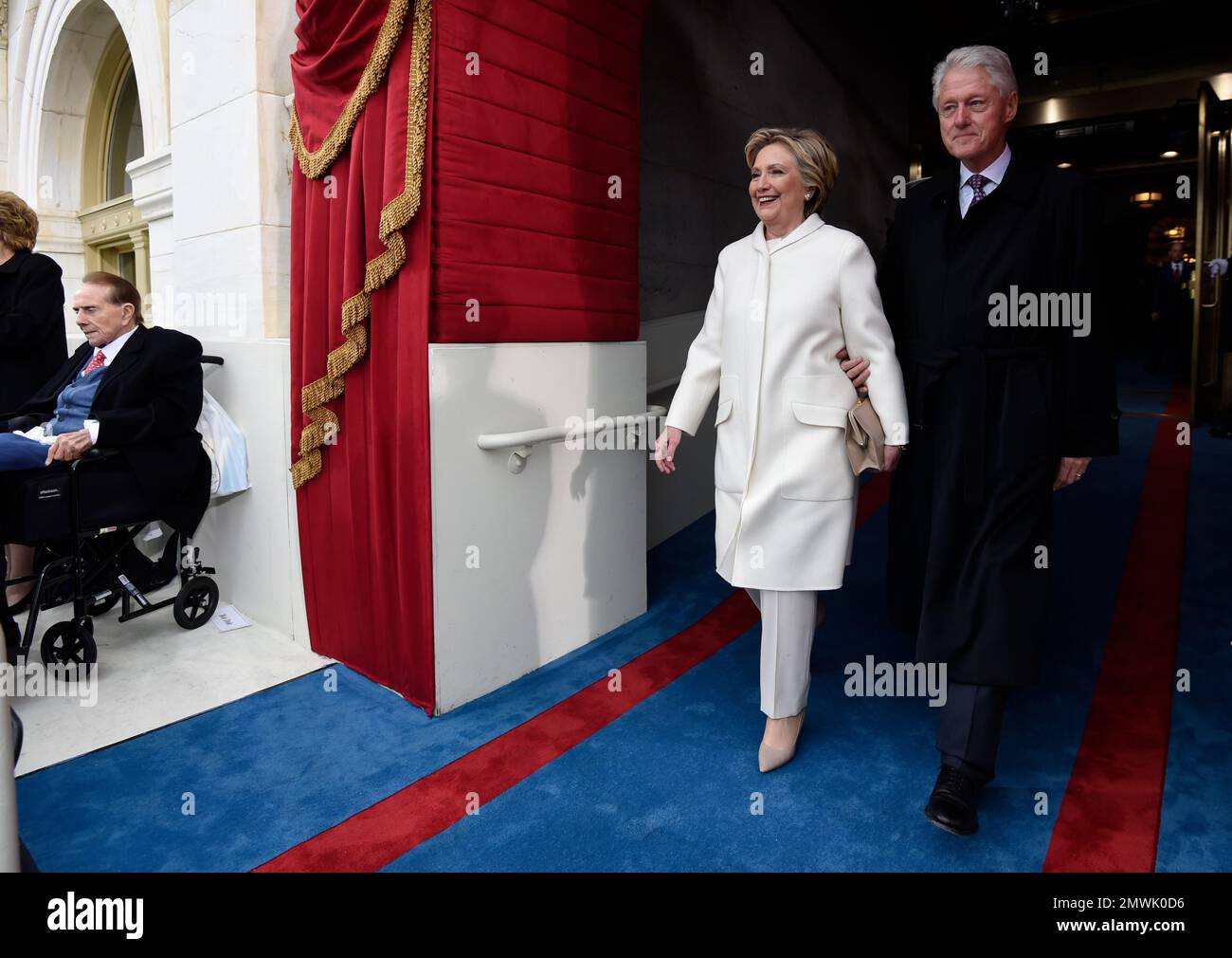 Former US President Bill Clinton and First Lady Hillary Clinton arrive ...