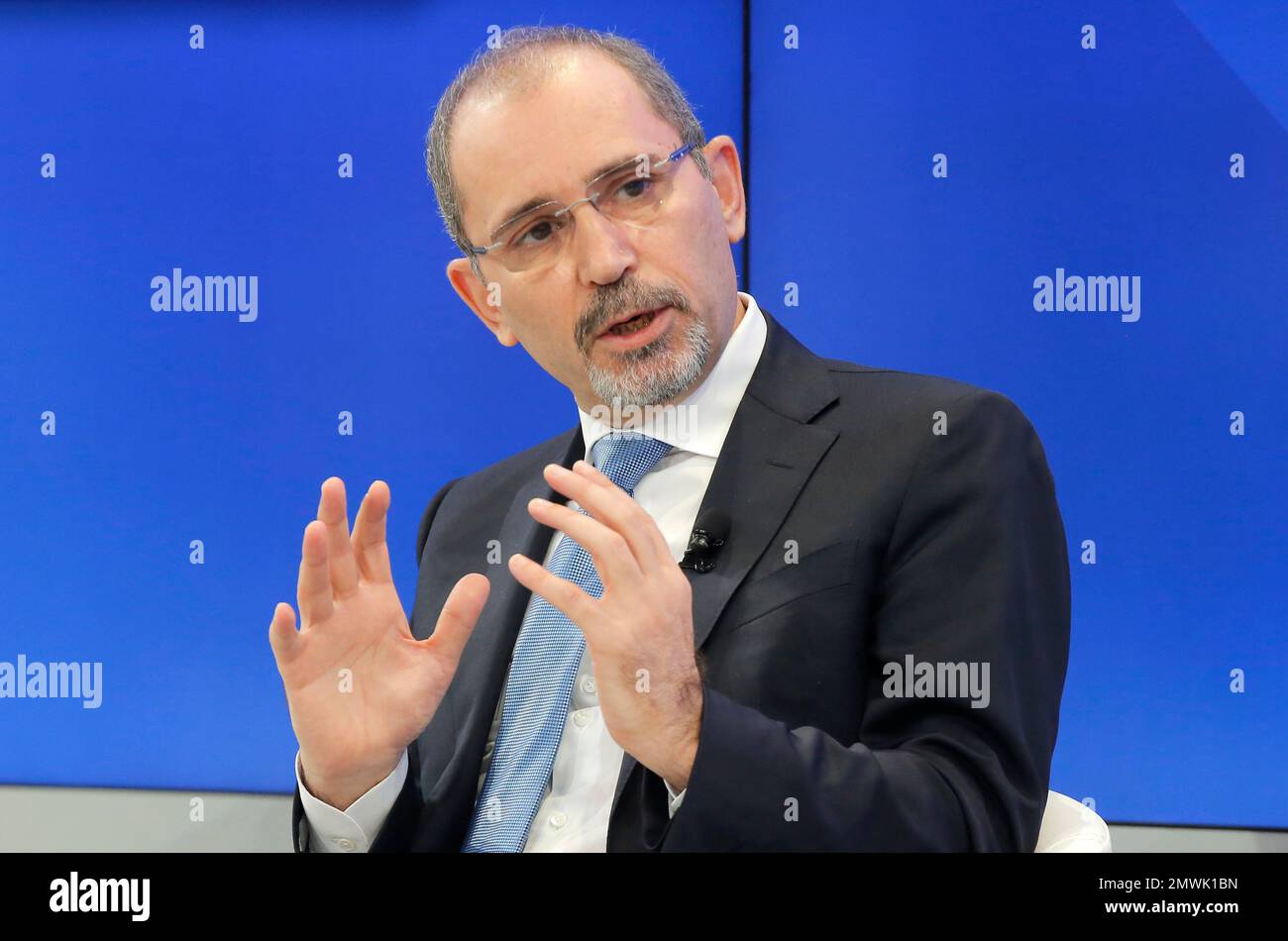 Jordanian Foreign Minister Ayman Al Safadi speaks during a session ...