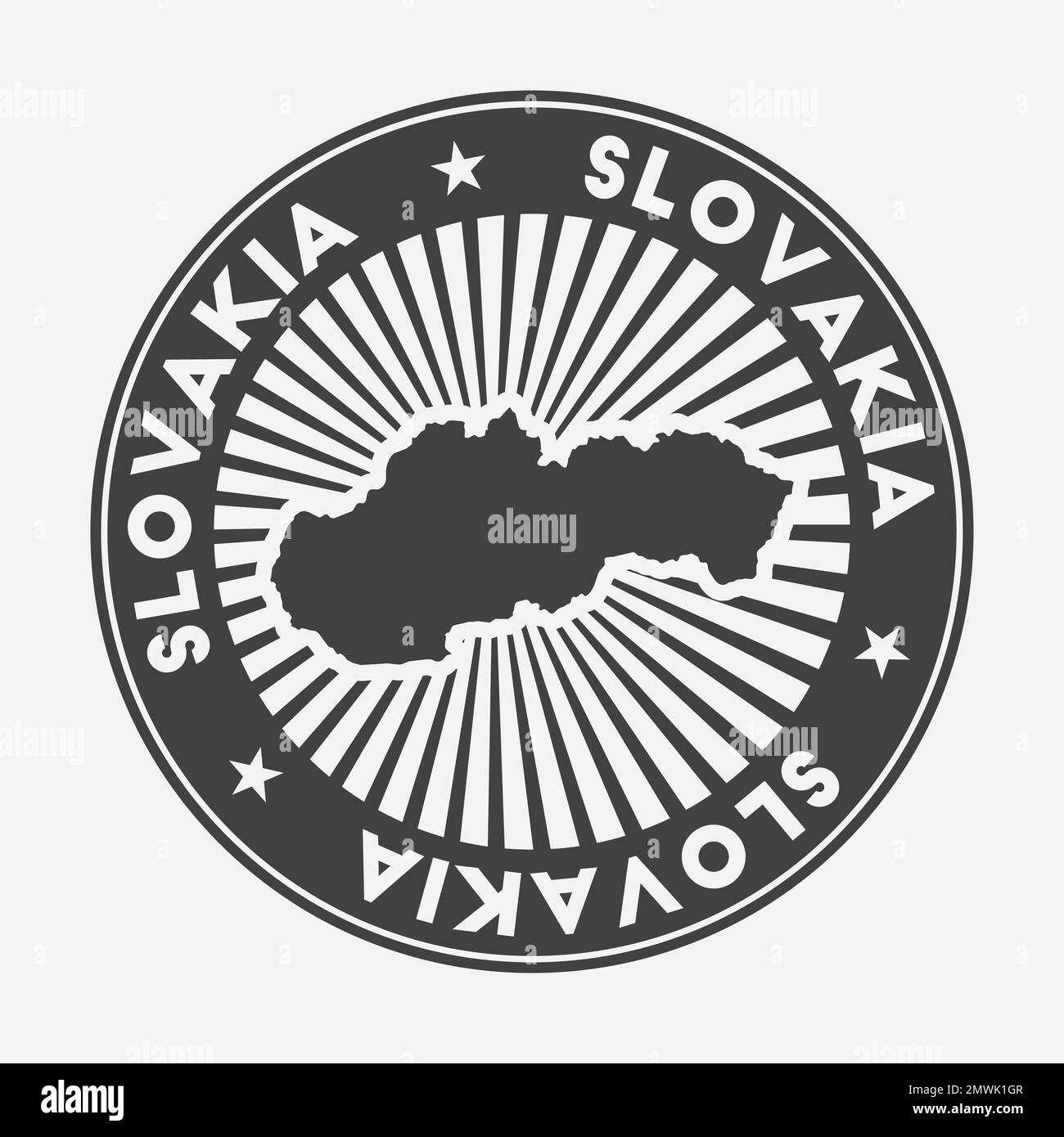 Slovakia round logo. Vintage travel badge with the circular name and map of the country, vector ...