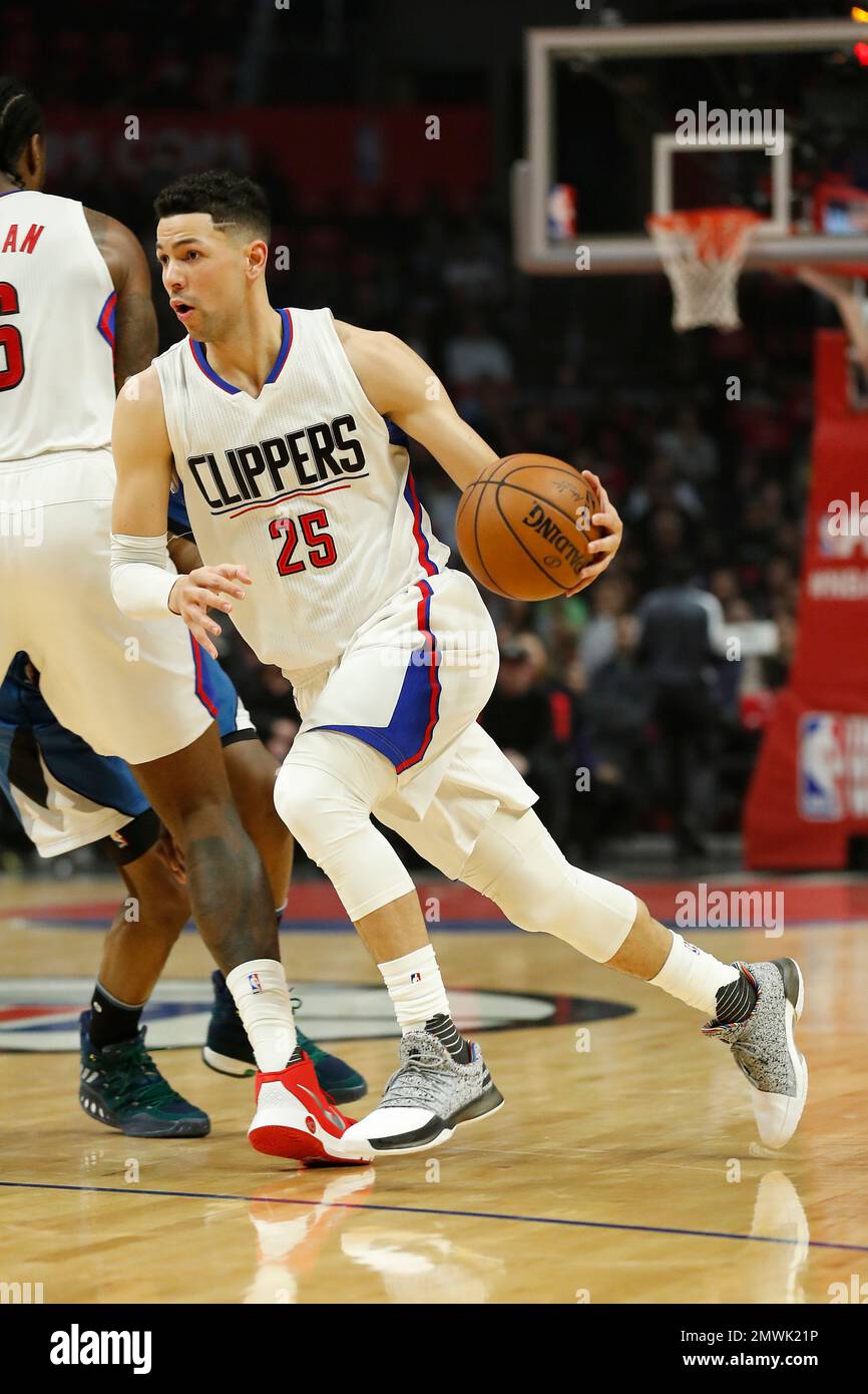 Los Angeles Clippers guard Austin Rivers dribbles during the first half ...