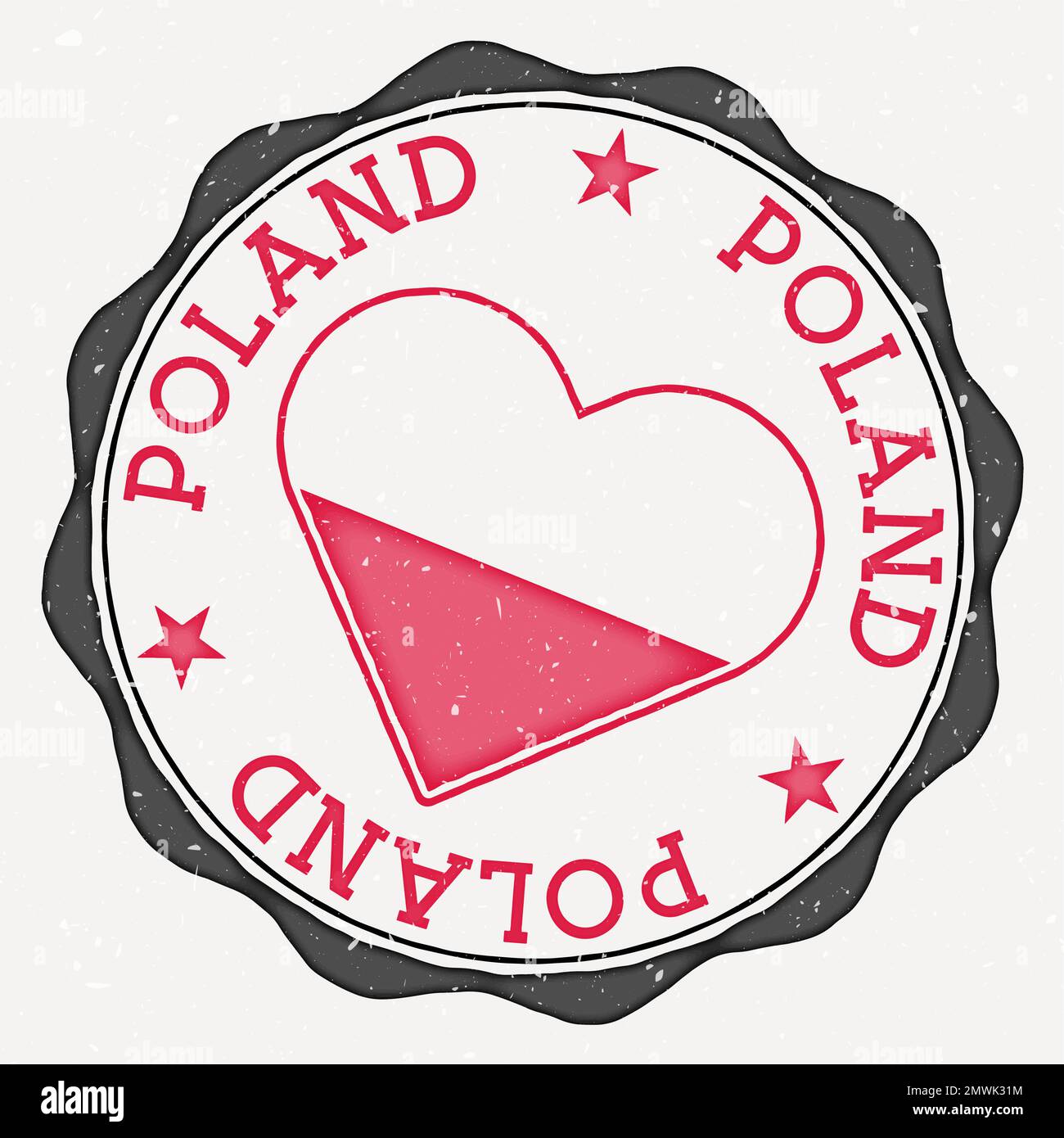 Poland heart flag logo. Country name text around Poland flag in the ...