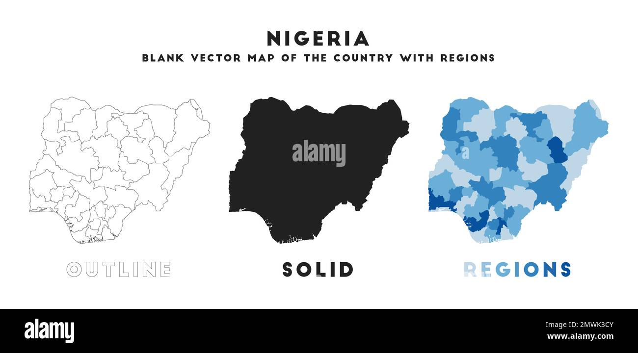 Nigeria map. Borders of Nigeria for your infographic. Vector country ... Nigeria map. Borders of Nigeria for your infographic. Vector country ...