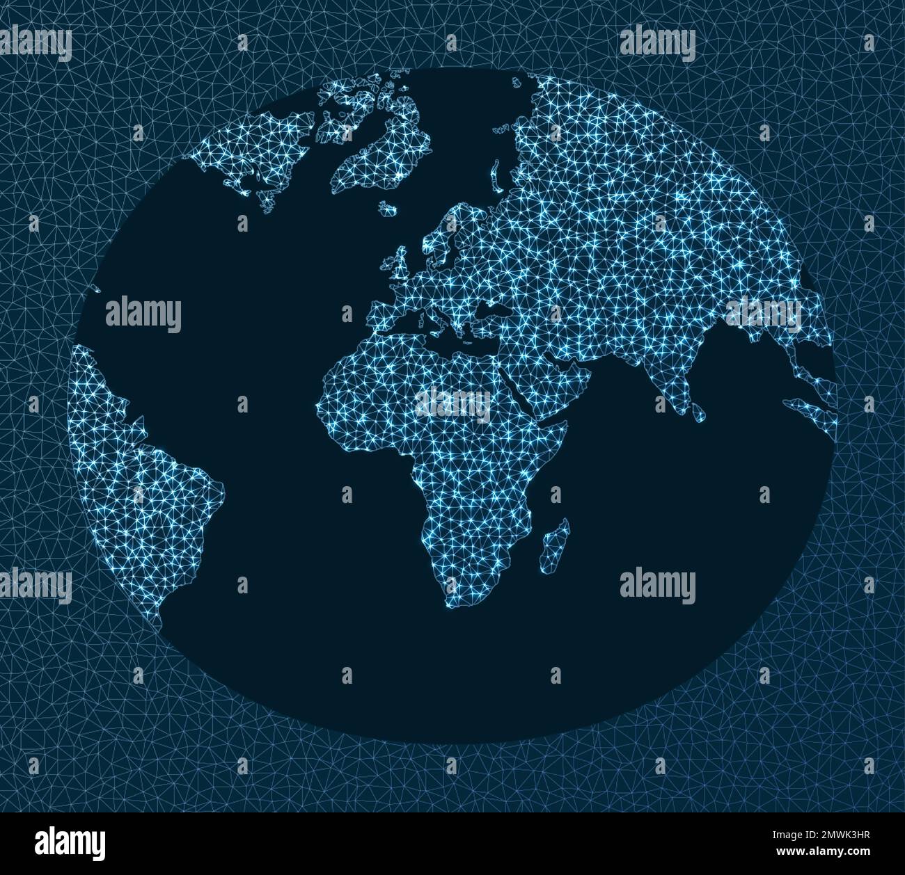 Global Internet Business Concept Modified Stereographic Miller Projection World Network