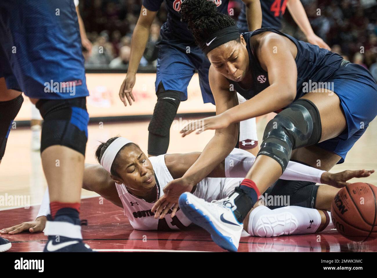 South Carolina center Alaina Coates (41) and Mississippi forward ...