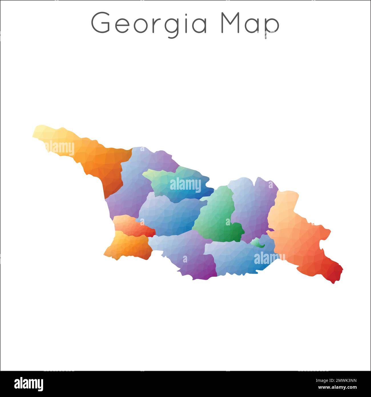 Low Poly map of Georgia. Georgia geometric polygonal, mosaic style map ...