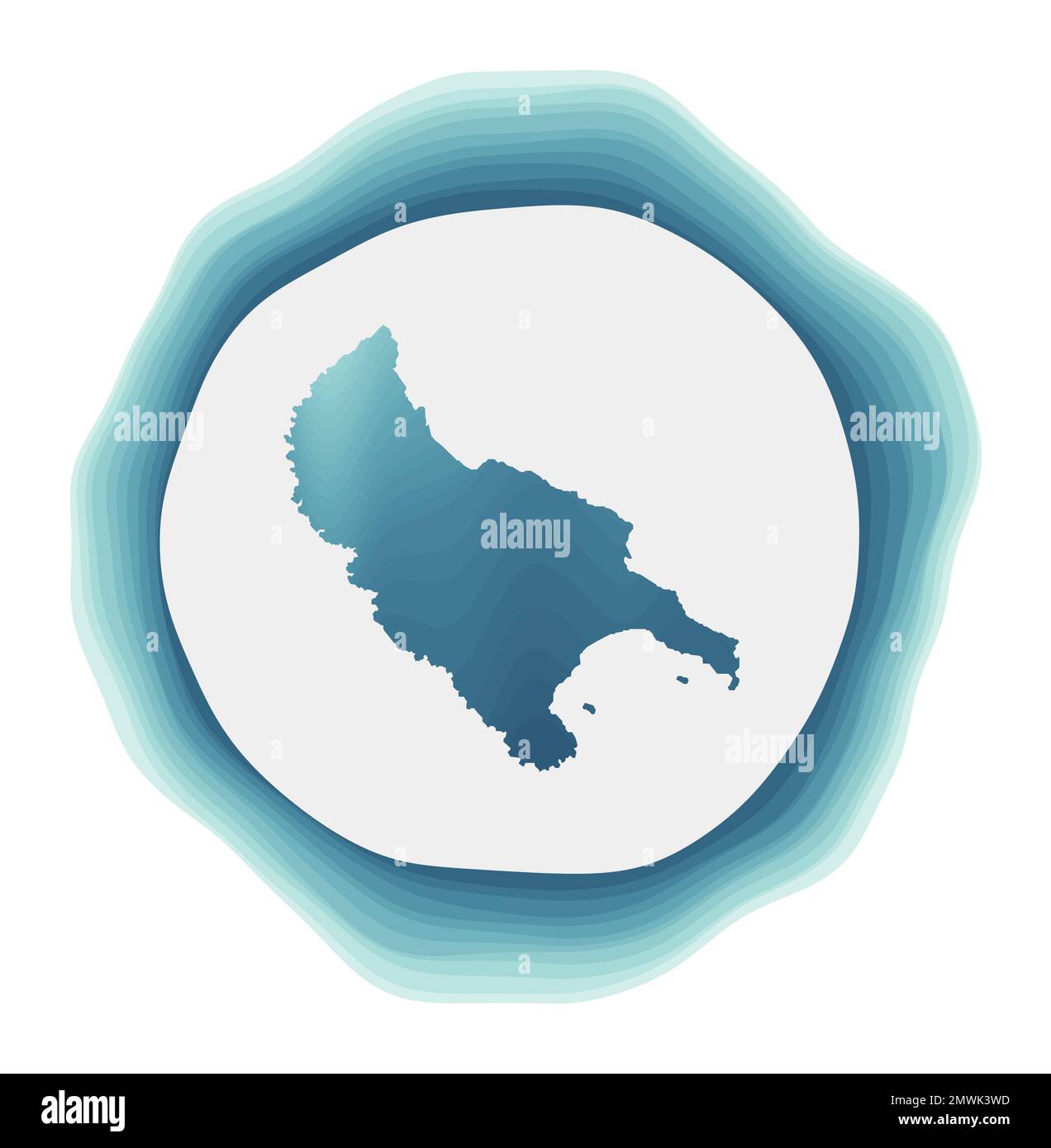 Zakynthos Island logo. Badge of the island. Layered circular sign ...