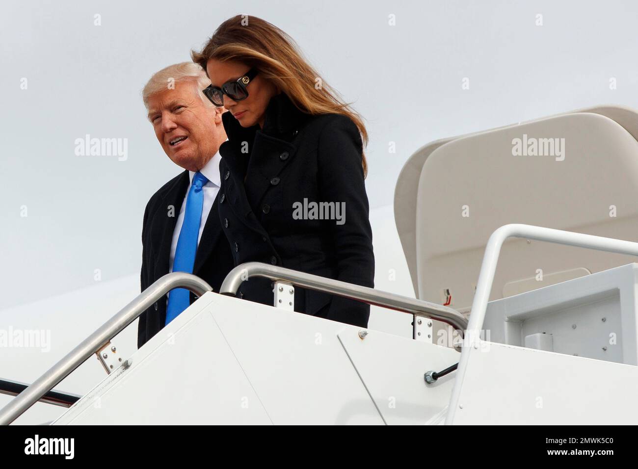 President-elect Donald Trump and his wife Melania Trump arrive at ...