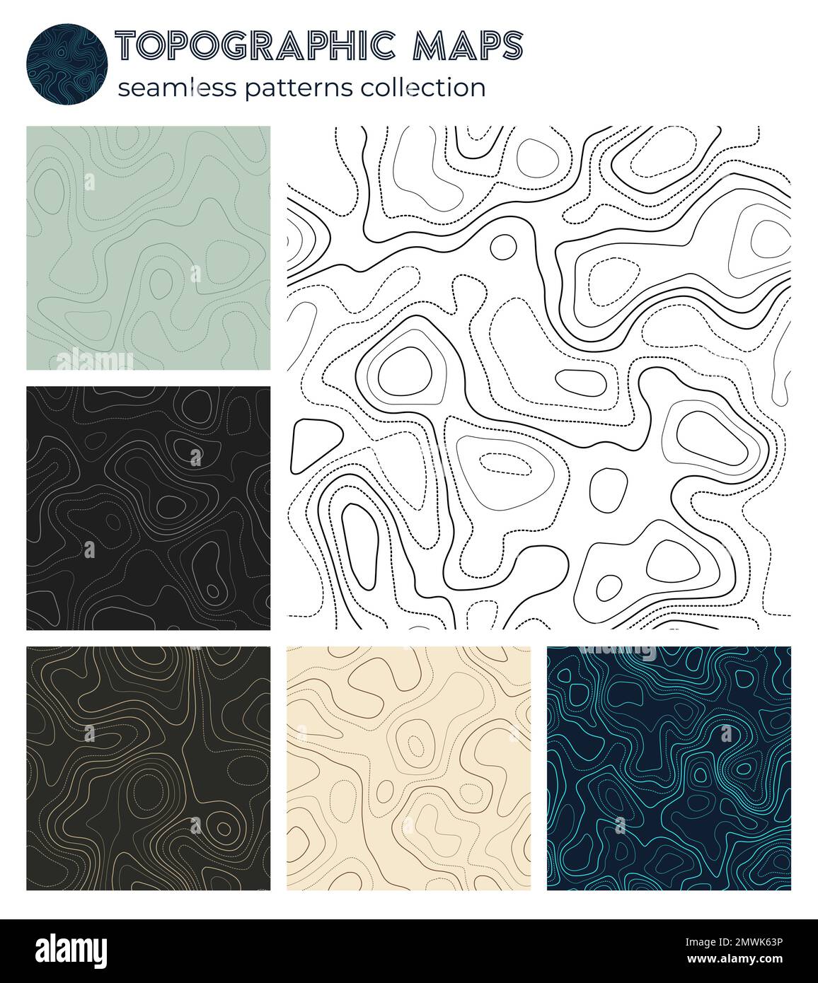 Topographic Maps Appealing Isoline Patterns Seamless Design Captivating Tileable Background