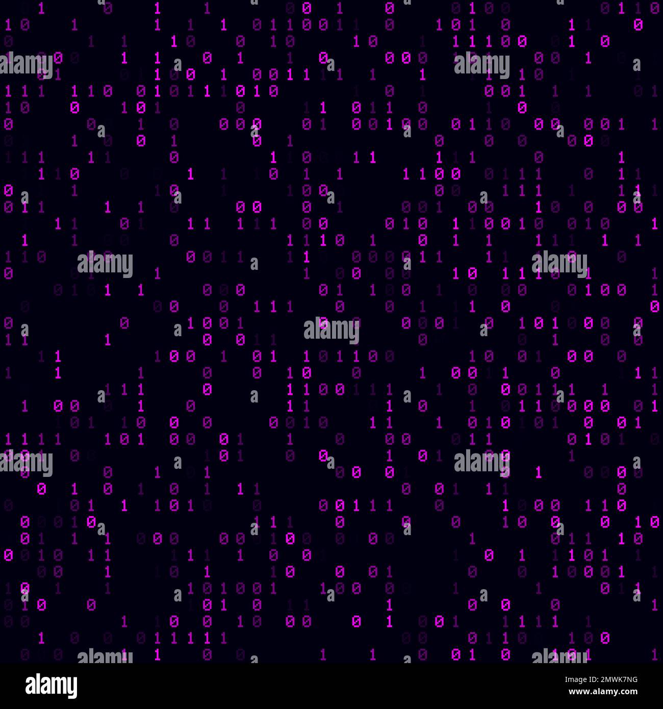 Digital background. Magenta sparse binary background. Medium sized seamless pattern. Classy ...