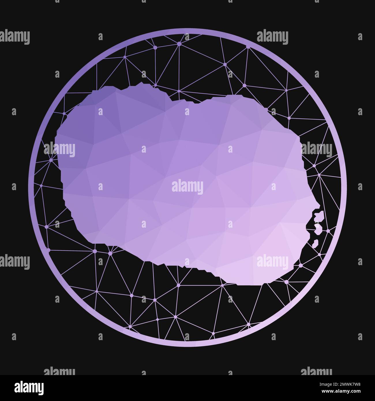 Rarotonga icon. Vector polygonal map of the island. Rarotonga icon in ...