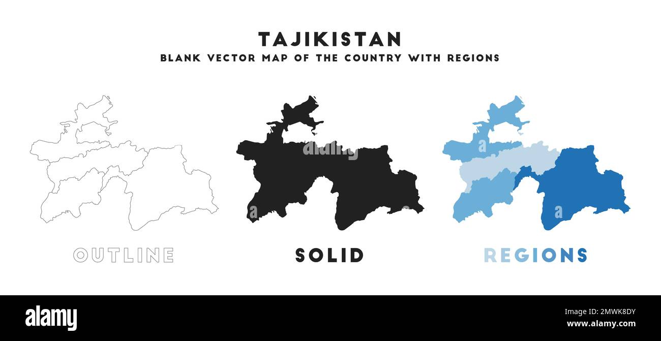 Tajikistan map. Borders of Tajikistan for your infographic. Vector ...