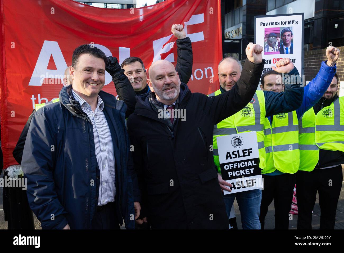 General secretary of the train drivers union aslef hi-res stock ...