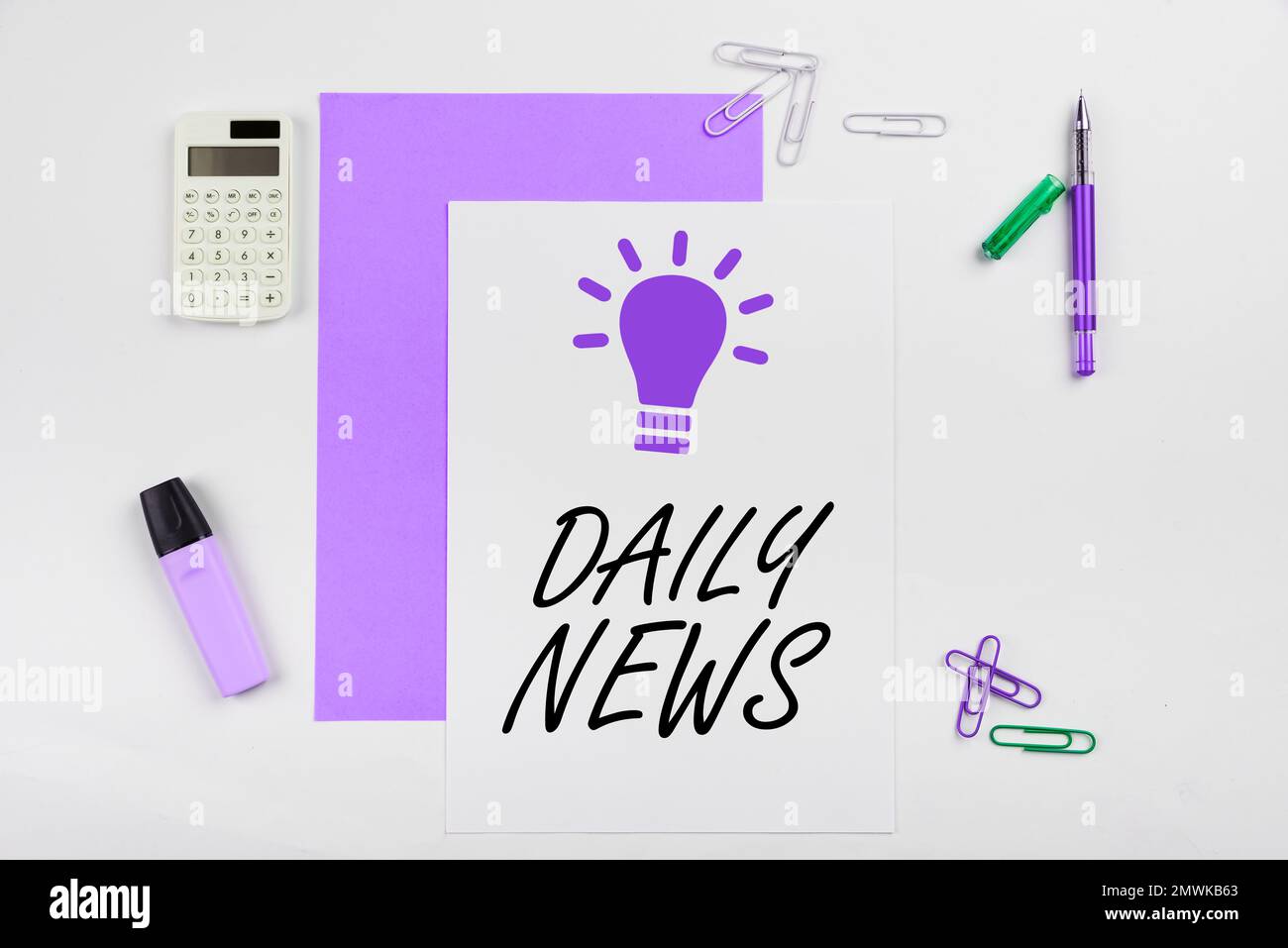 Sign displaying Daily News. Internet Concept information or reports ...