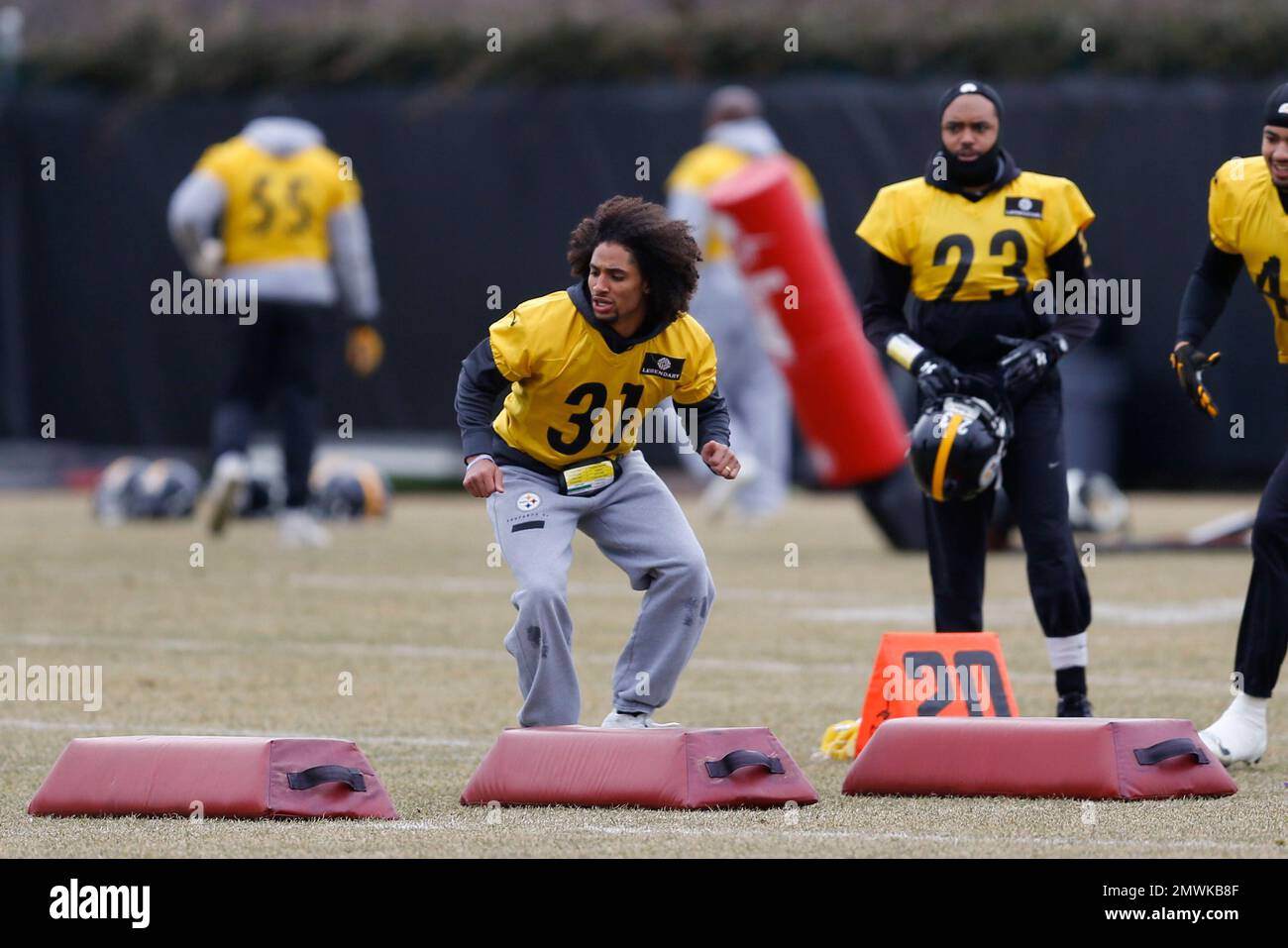 Pittsburgh Steelers' safety Ross Cockrell (31) goes through drills ...