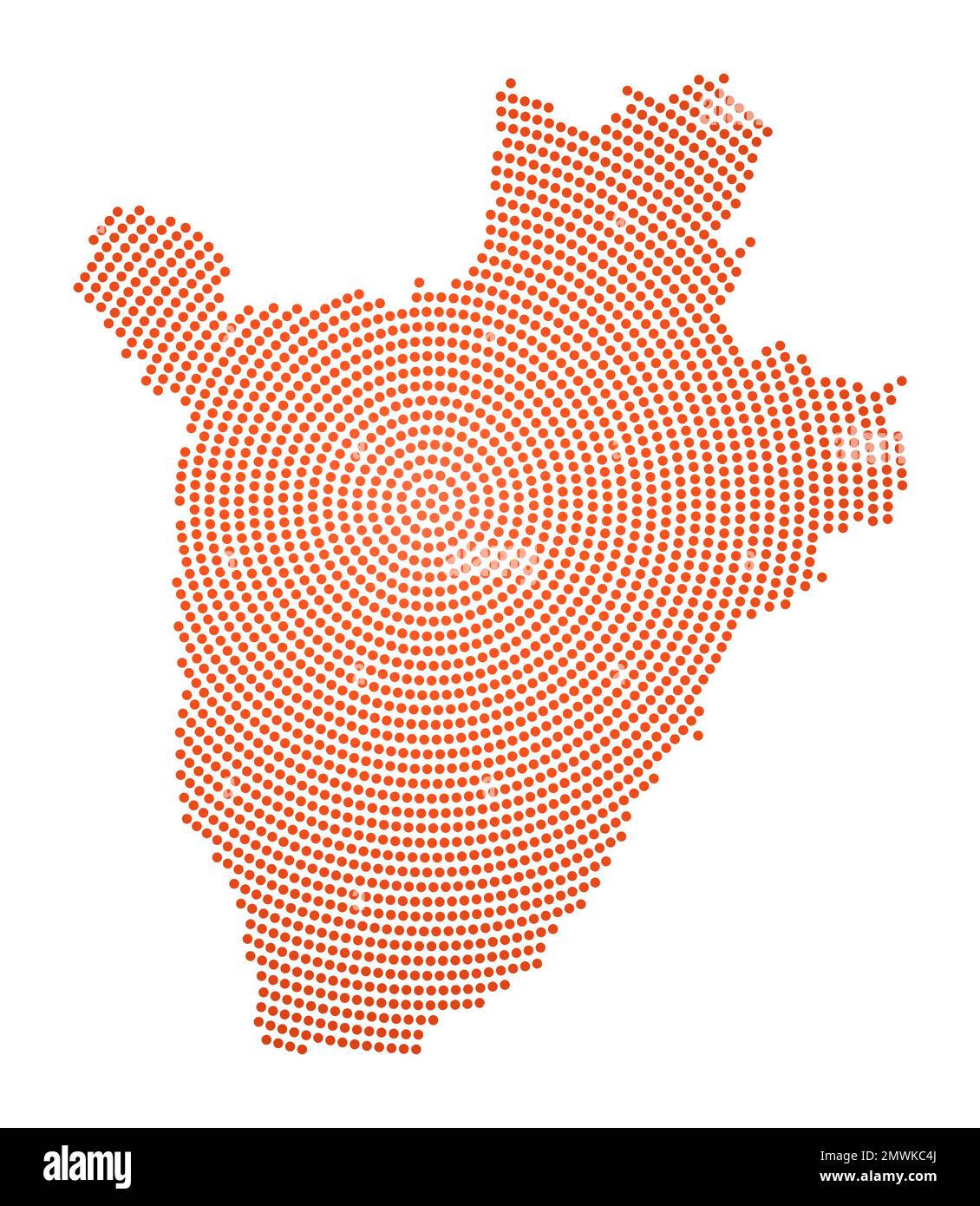 Burundi dotted map. Digital style shape of Burundi. Tech icon of the ...