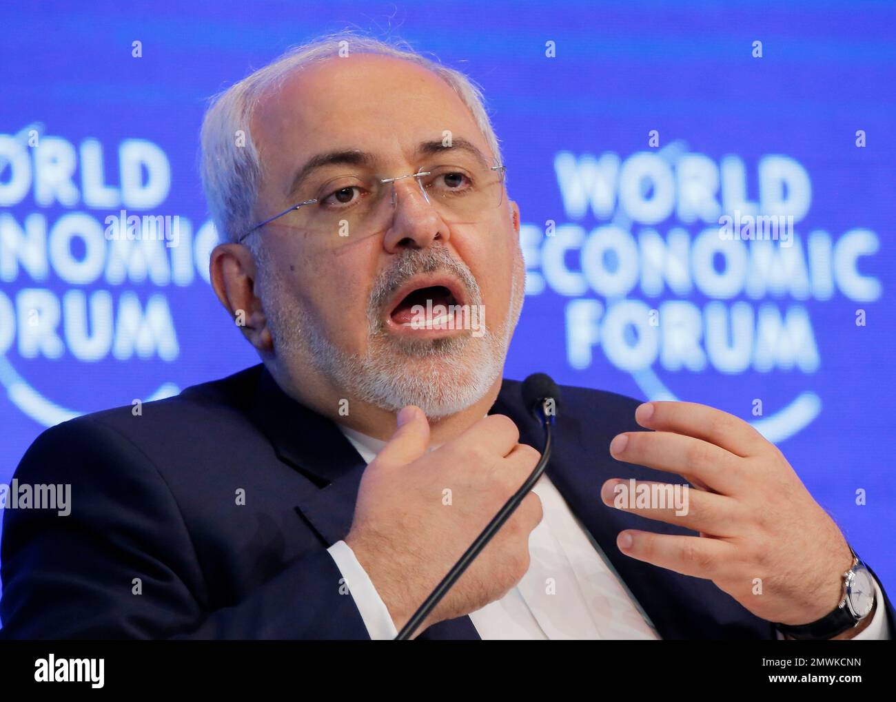 Iranian Foreign Minister Mohammad Javad Zarif speaks at the World ...