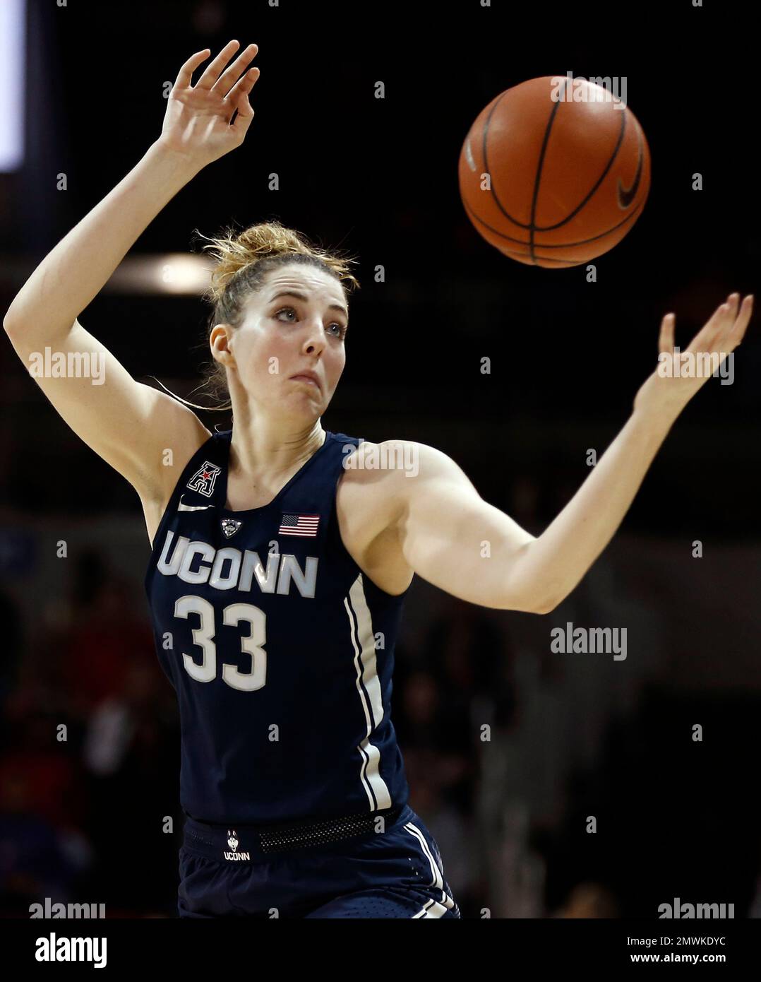 Connecticut forward Katie Lou Samuelson (33) during the first half of a ...
