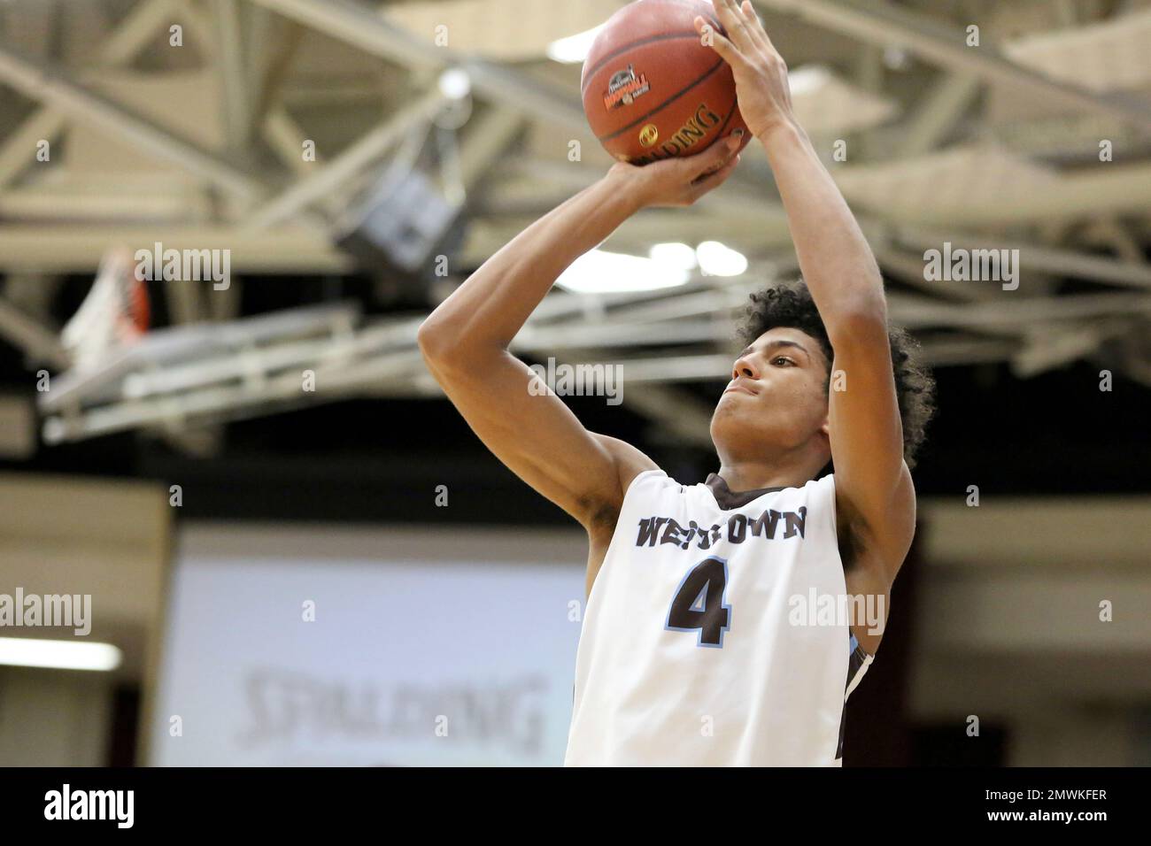 Westtown School's Jake Forrester #4 warms up against Hillcrest Prep ...