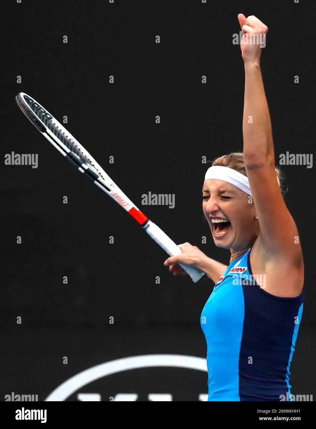 Switzerland's Timea Bacsinszky celebrates after defeating Italy's ...