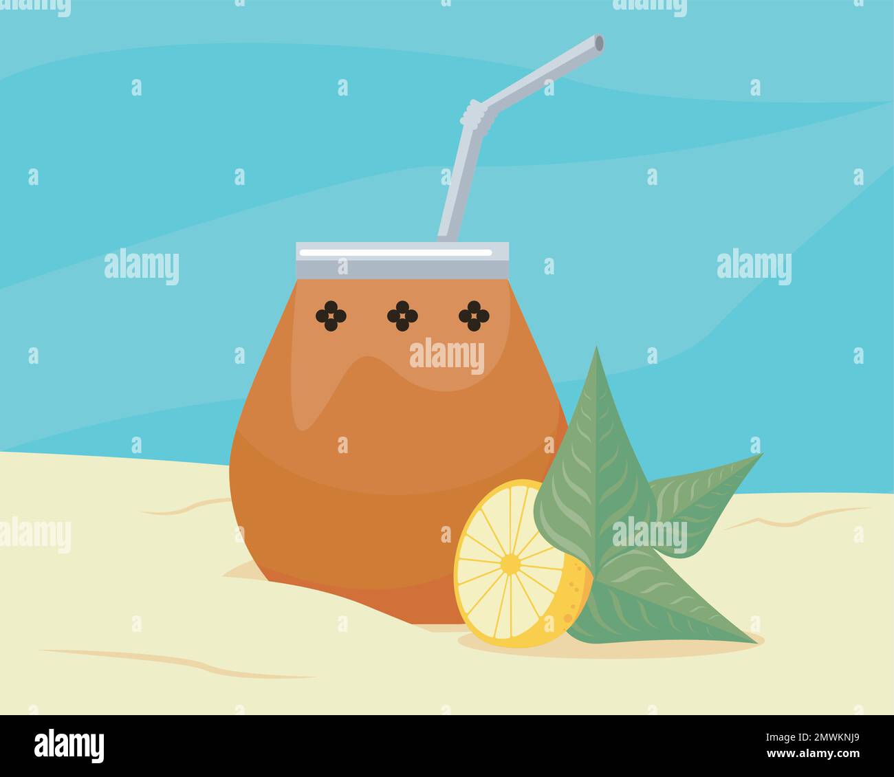Tea pot lemon on Stock Vector Images - Alamy