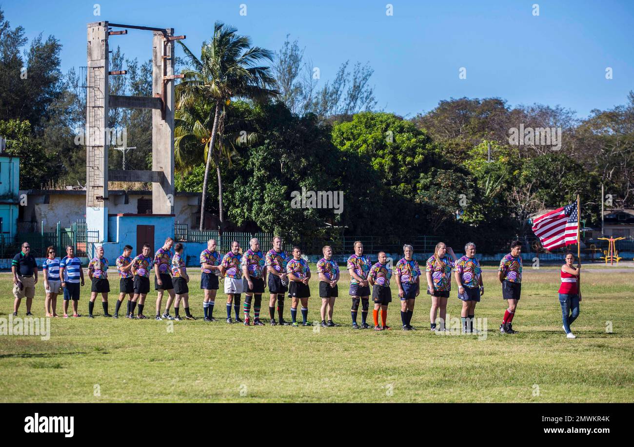 Veteran U.S. rugby team players of The Wild Geese team stand on the ...
