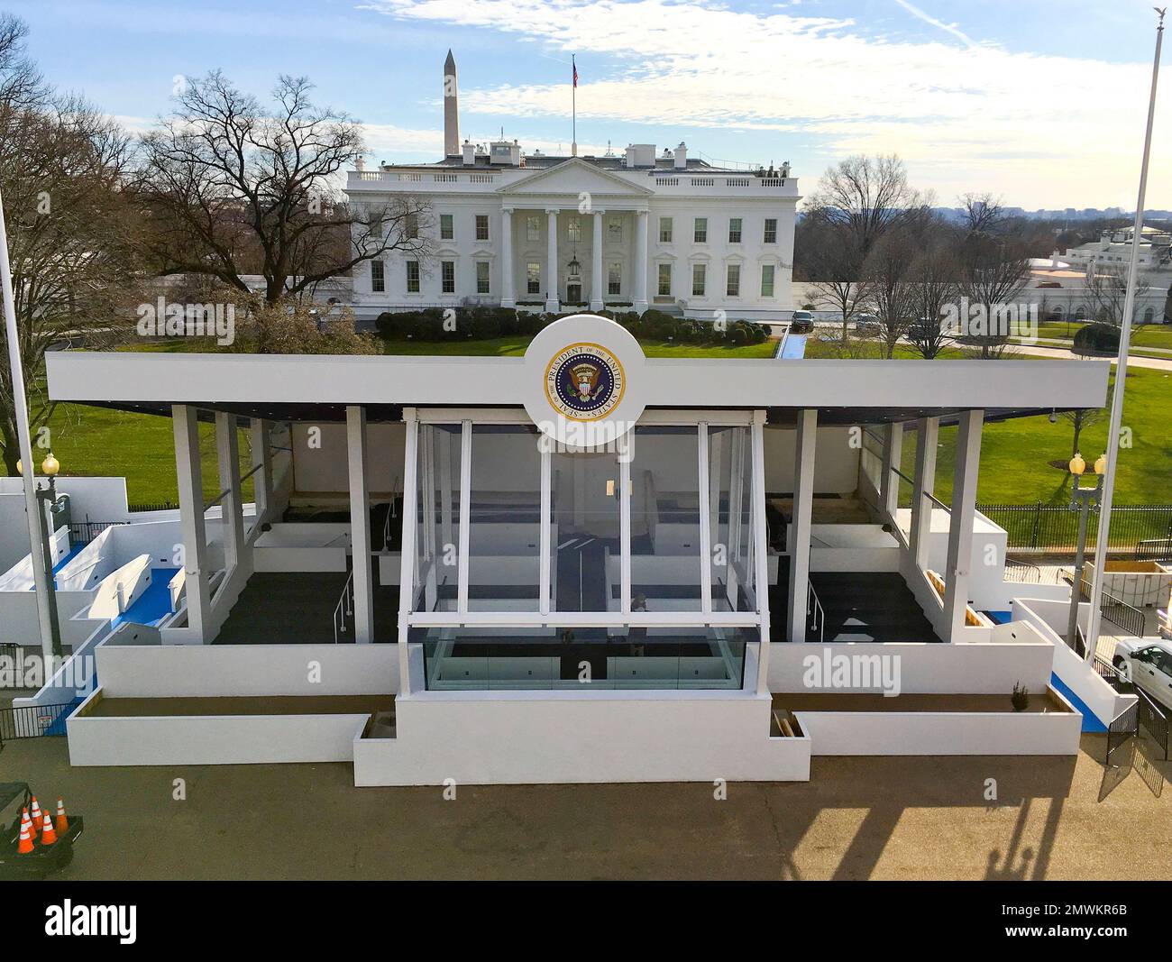 The inaugural parade presidential reviewing stand on Pennsylvania ...