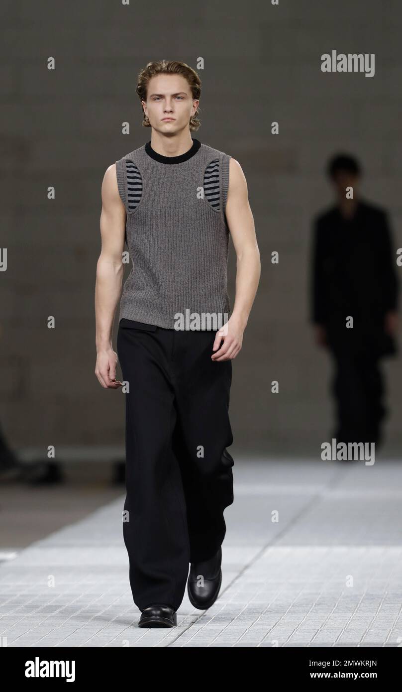 A model wears a creation for Dirk Bikkembergs men's Fall-Winter 2017 ...