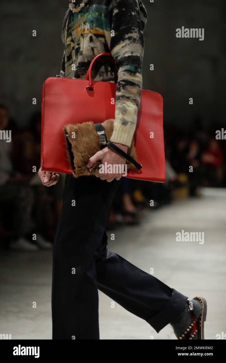 A model wears a creation for Prada men's Fall-Winter 2017-2018 collection, part of the Milan ...