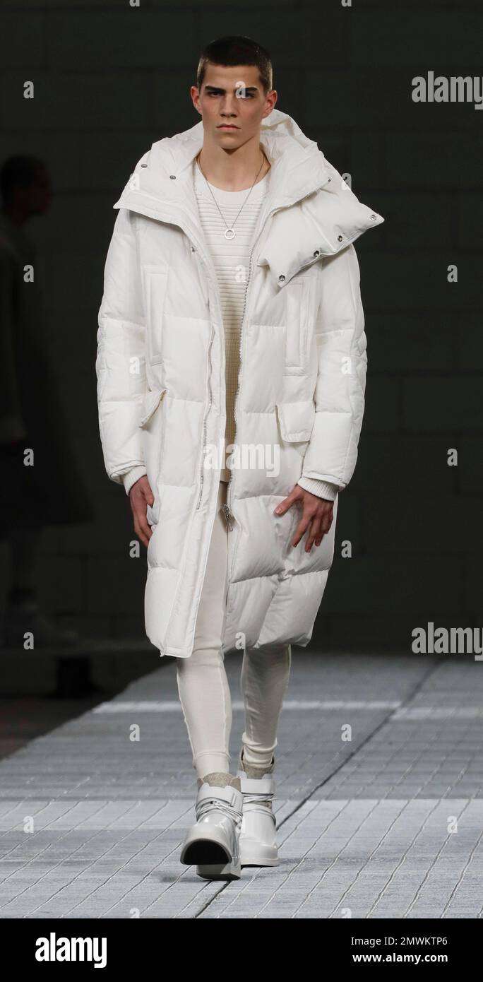 A model wears a creation for Dirk Bikkembergs men's Fall-Winter 2017 ...