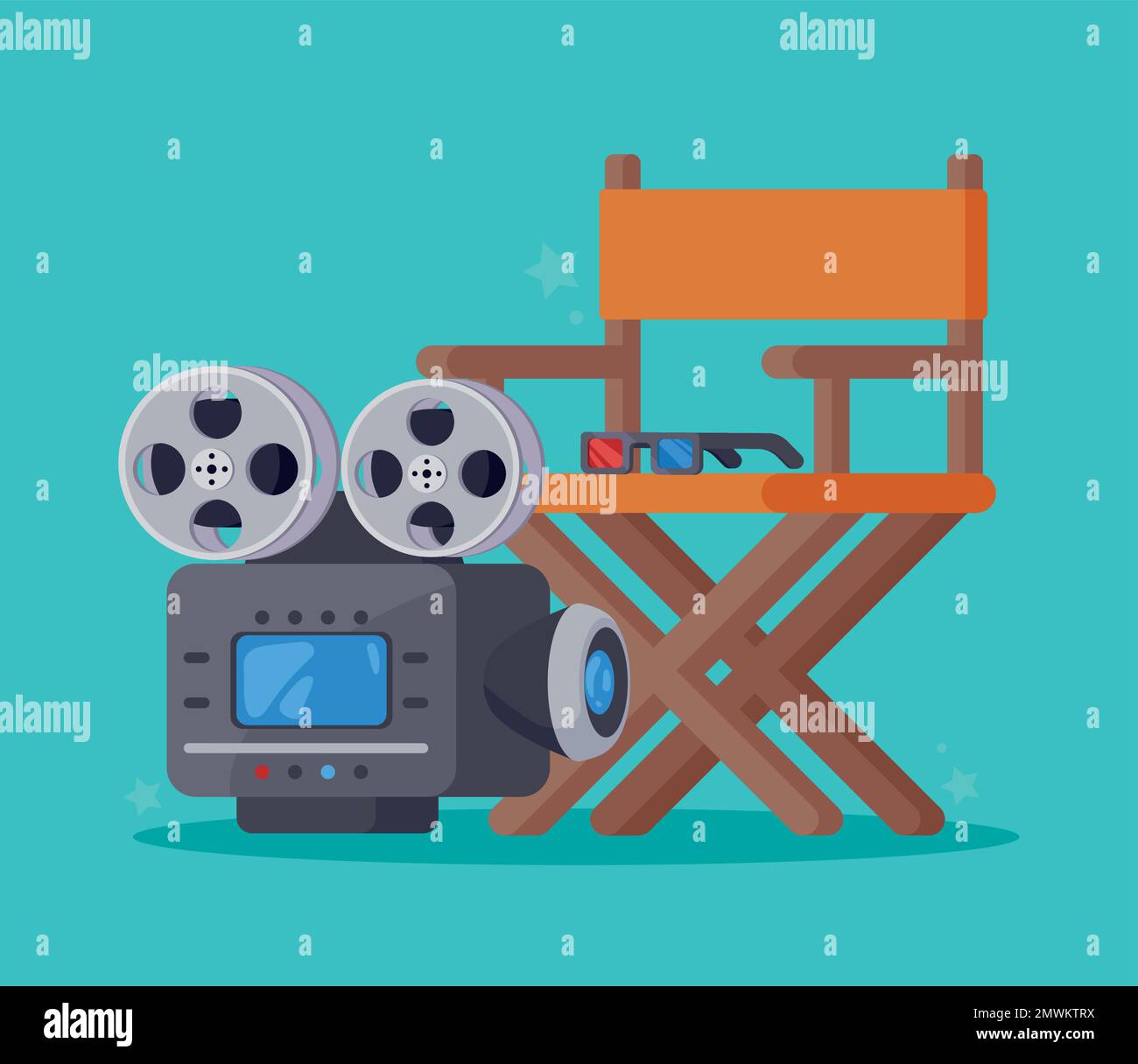 camera film and director chair Stock Vector Image & Art - Alamy