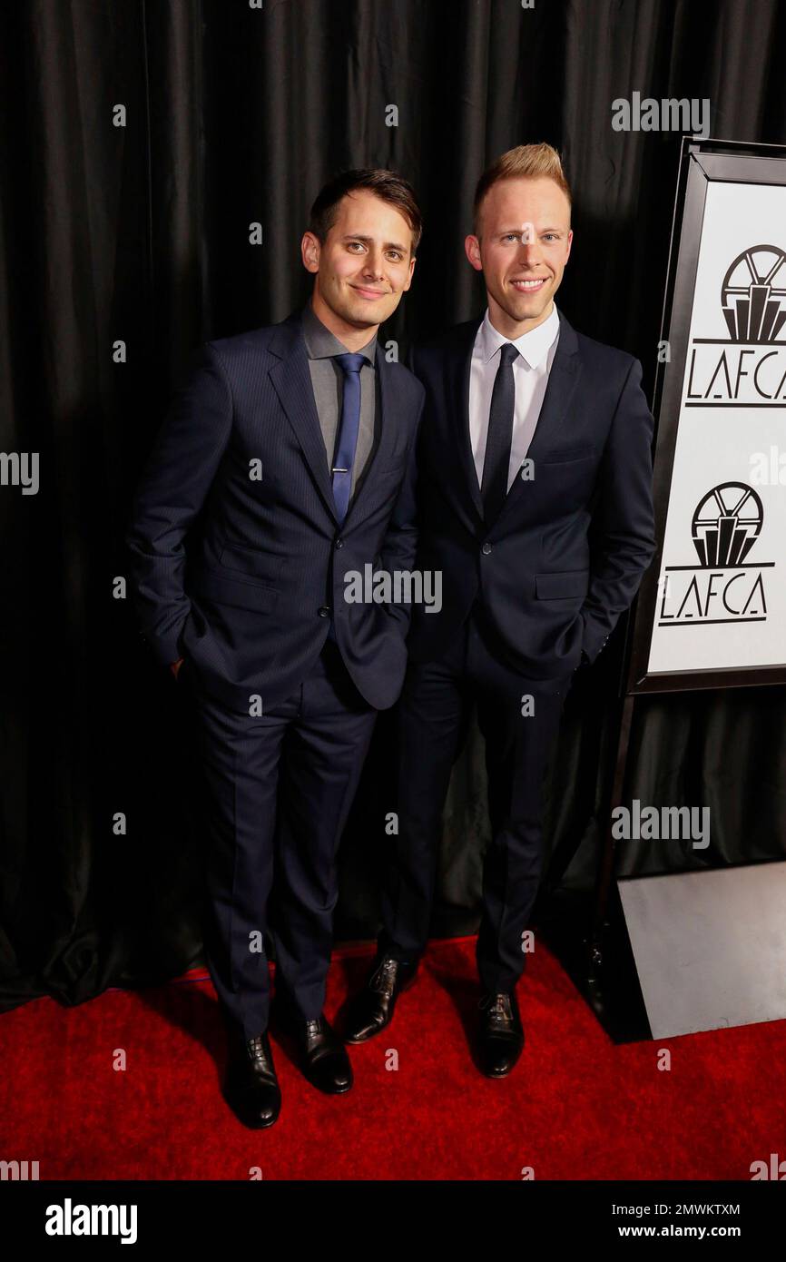Benj Pasek, left, and Justin Paul arrive at the 42nd Annual Los Angeles ...