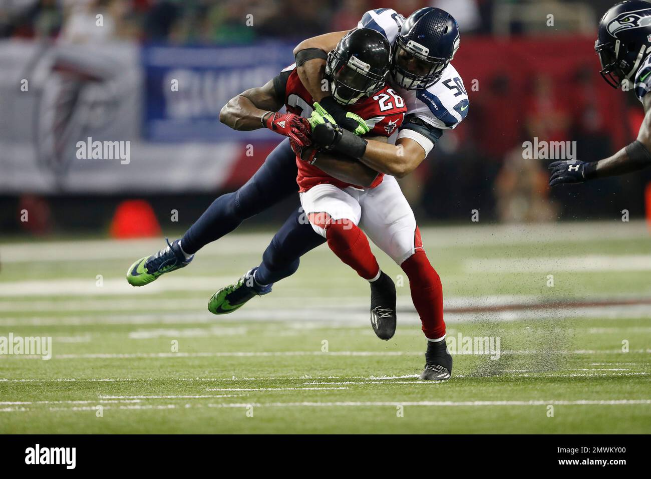 Atlanta Falcons running back Tevin Coleman (26) runs against Seattle ...
