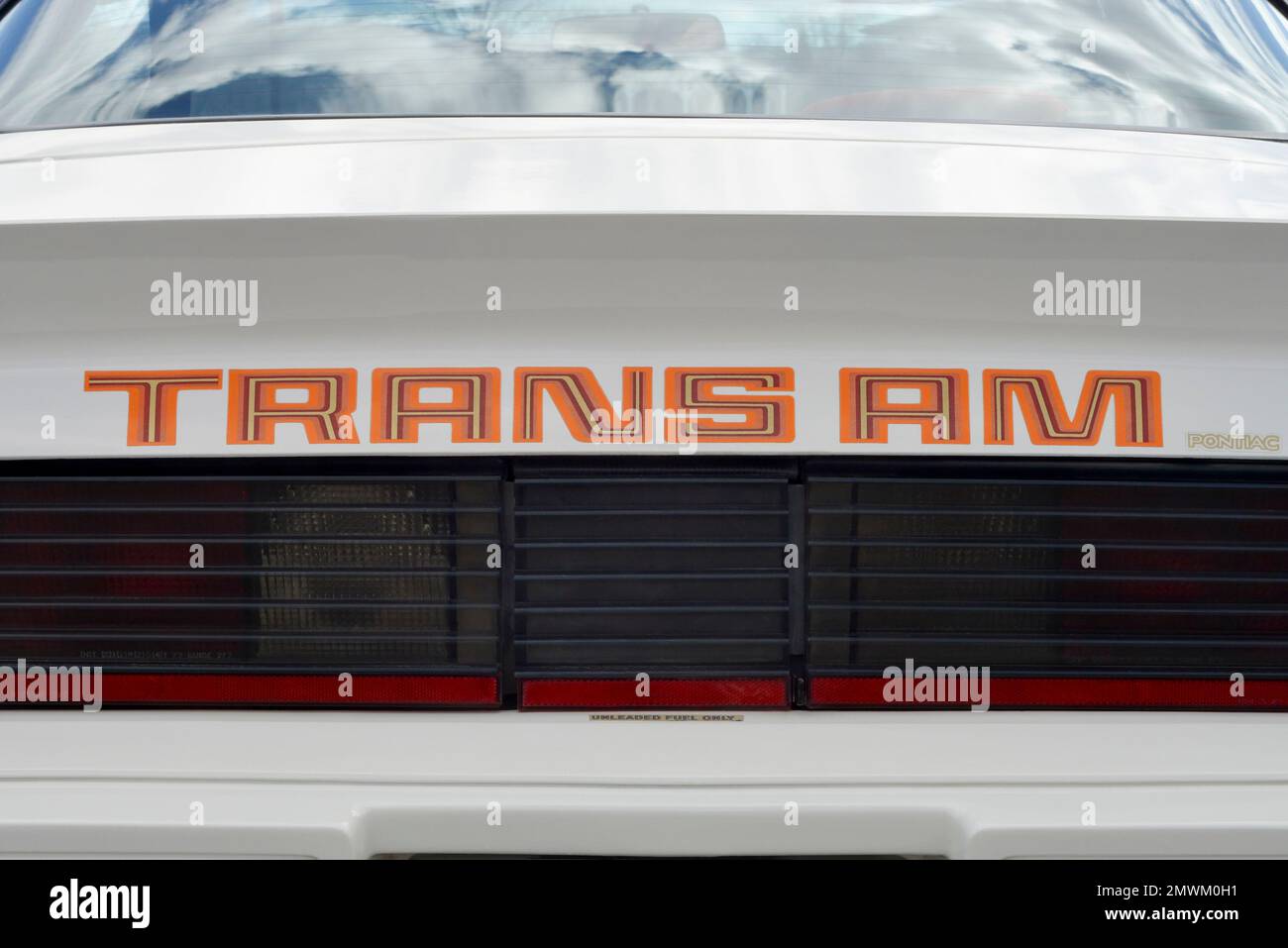 Trans Am lettering on the rear spoiler of a 1979 Pontiac Trans Am Stock ...