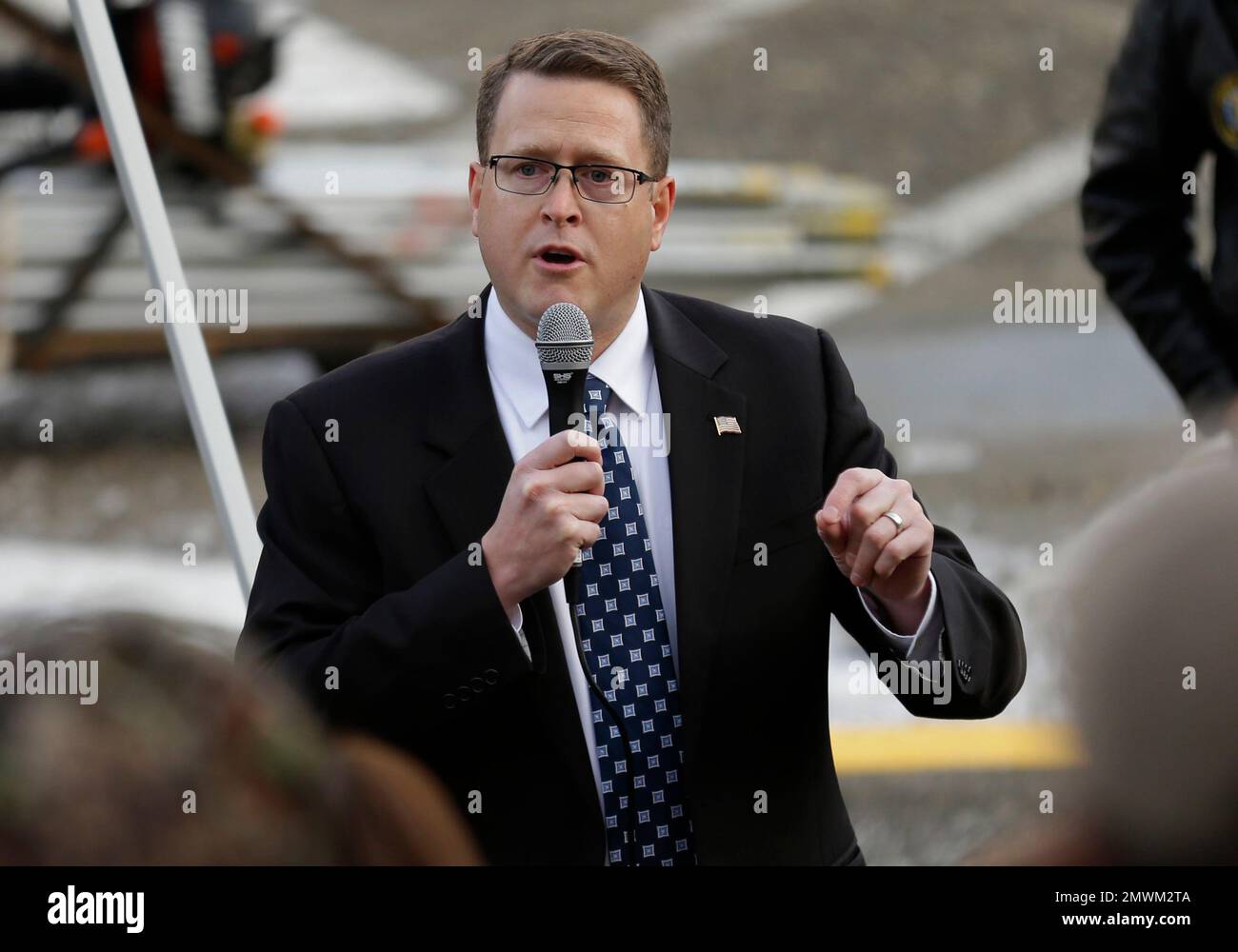 Rep. Matt Shea, R-Spokane, speaks at a gun-rights rally, Friday, Jan ...
