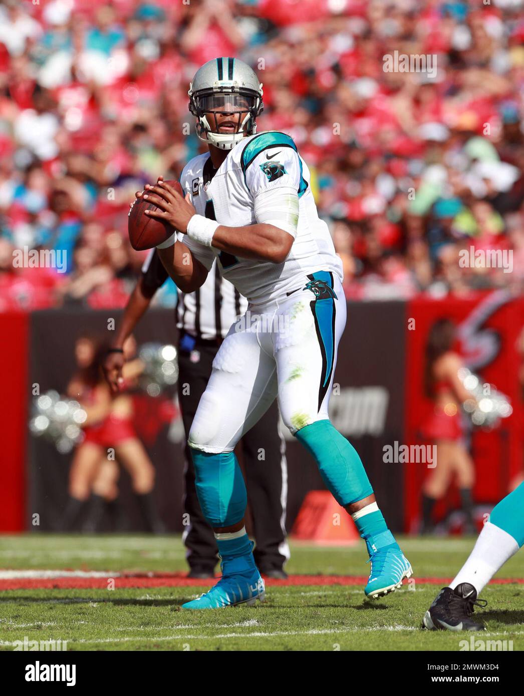Carolina Panthers quarterback Cam Newton (1) looks to throw a pass ...